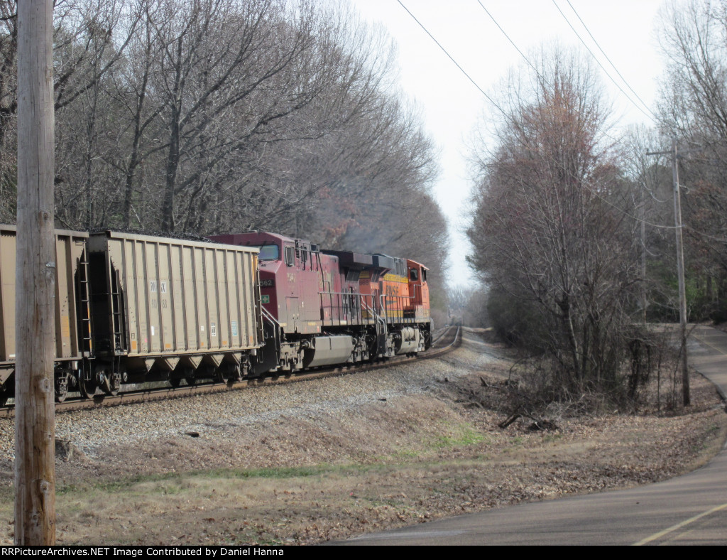 GE's are working hard as they take this Scherer coal train east
